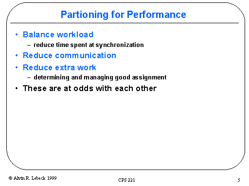 Partioning for Performance